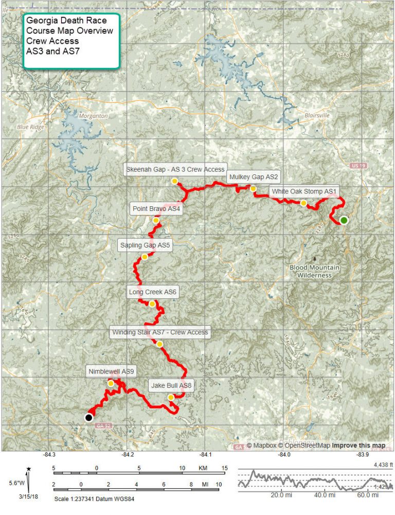 Georgia Death Race course map – iRunFar