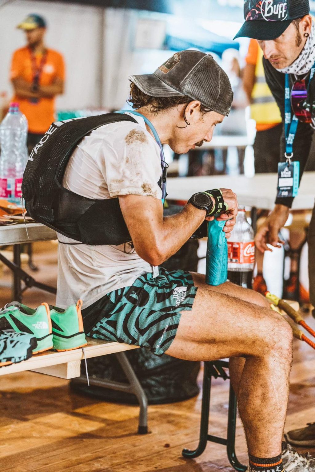 Zach Miller - 2022 UTMB - aid station – iRunFar