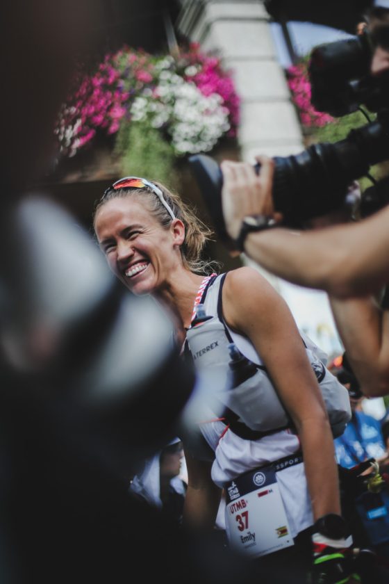 2024 UTMB photo gallery Emily Hawgood in startline chute – iRunFar