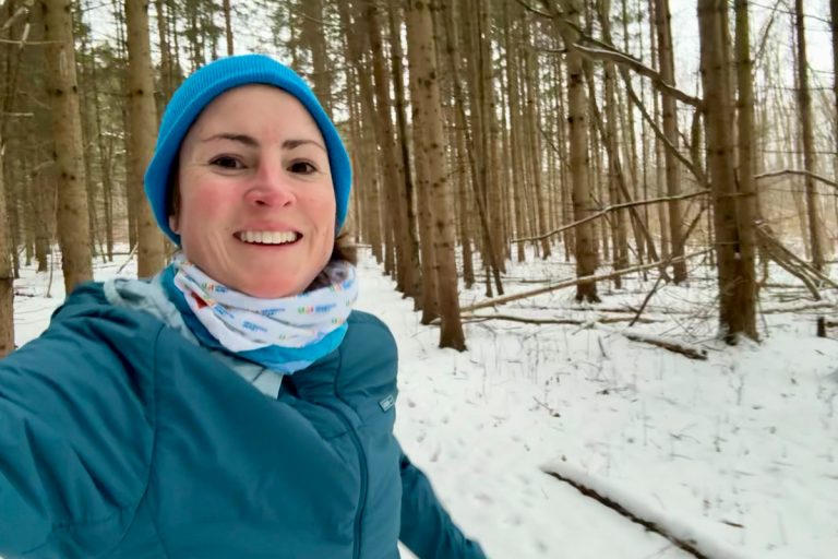 Sabrina Little - selfie in snow – iRunFar