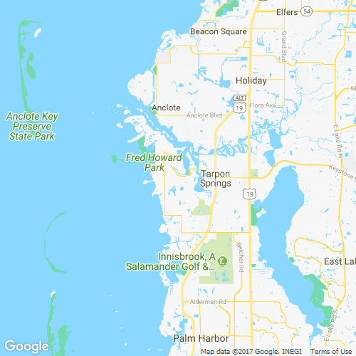 Tarpon Springs Zip Code Map - United States Map
