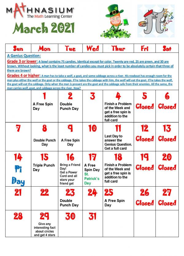 Fun Calendar - March