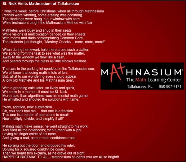 Video: A Holiday Poem - St. Nick Visits Mathnasium