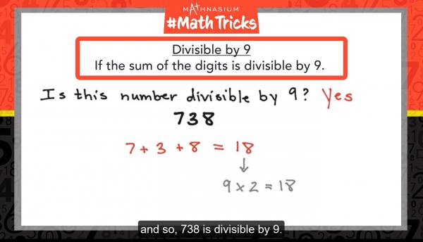 Mathnasium #MathTricks: Divisibility (Rule for 9s)