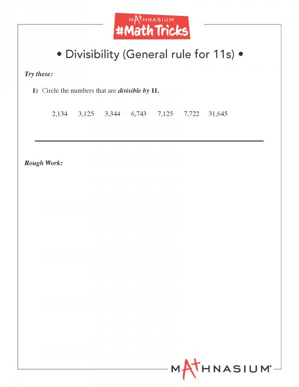 Divisibility (General Rule for 11s)