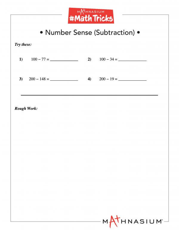 Number Sense Math Part 2 (Subtraction)