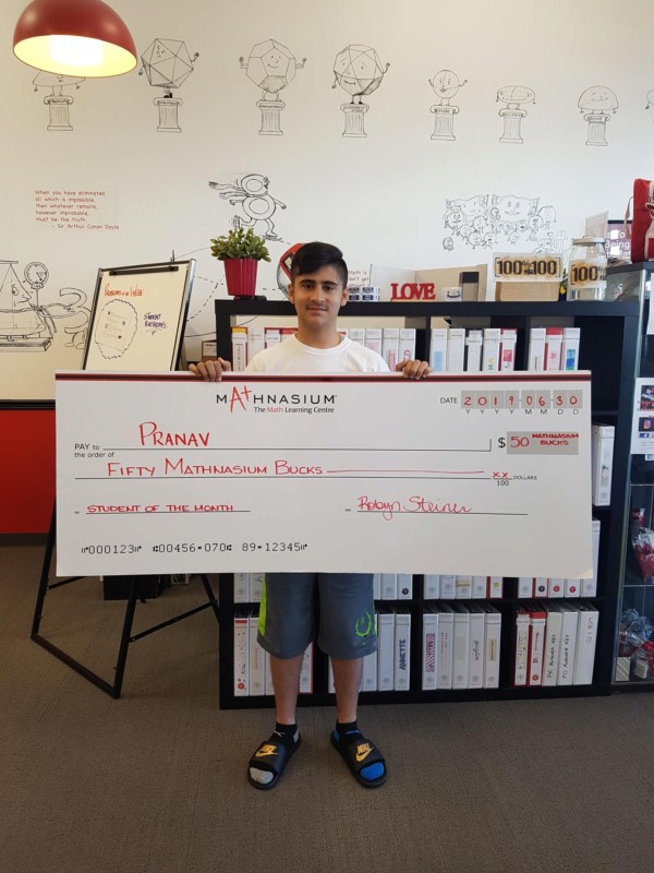 Congrats to our June Student of the Month! | Mathnasium