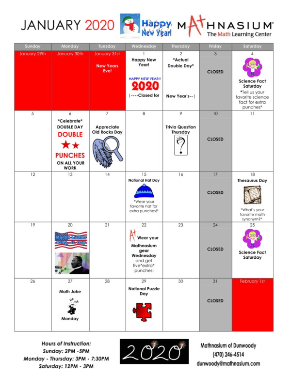 Checkout our Center Activities calendar for the month of January 2020 ...