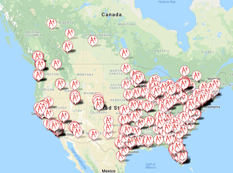 Over 1000 Centres in North America!