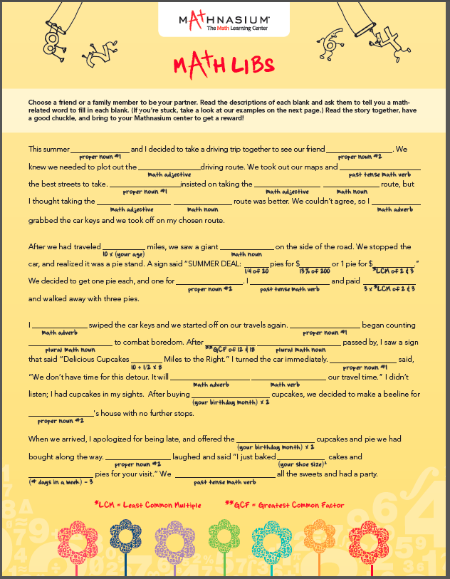 Summer Math Fun: Math Libs!