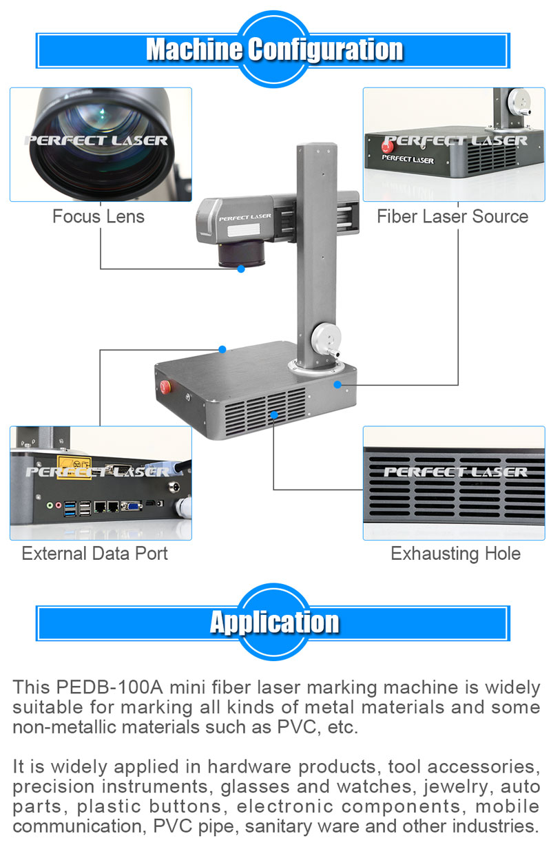 Perfect Laser PEDB-100A 20w Tabletop Mini Fiber Laser Marking Machine