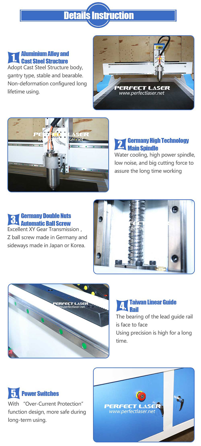 Perfect Laser heavy duty CNC aluminum router cutters for advertising