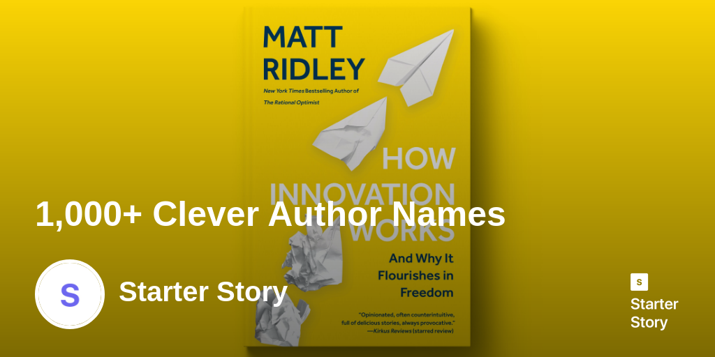 1,000+ Clever Author Names - Starter Story