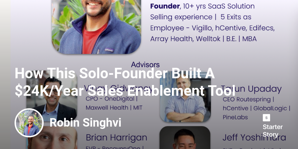 How This Solo-Founder Built A $24K/Year Sales Enablement Tool