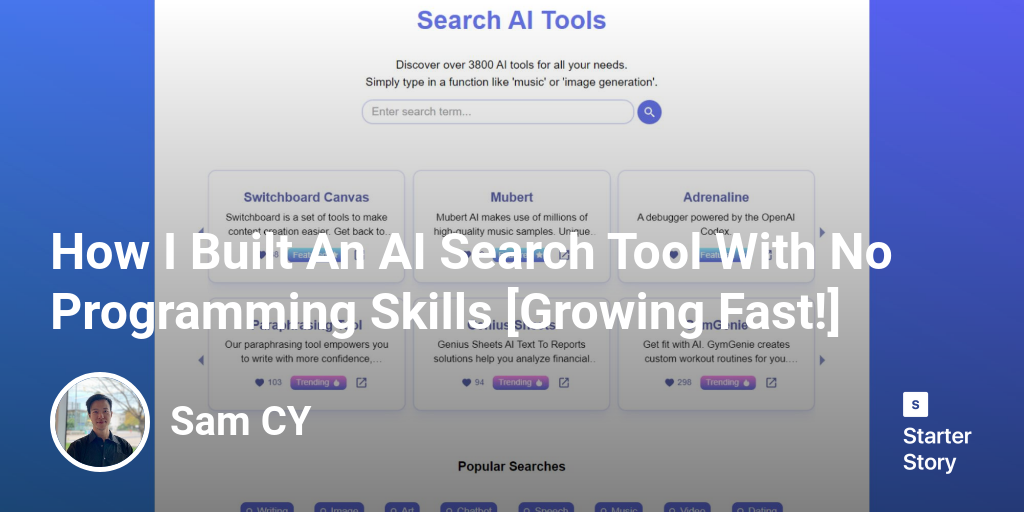 How I Built An AI Search Tool With No Programming Skills [Growing