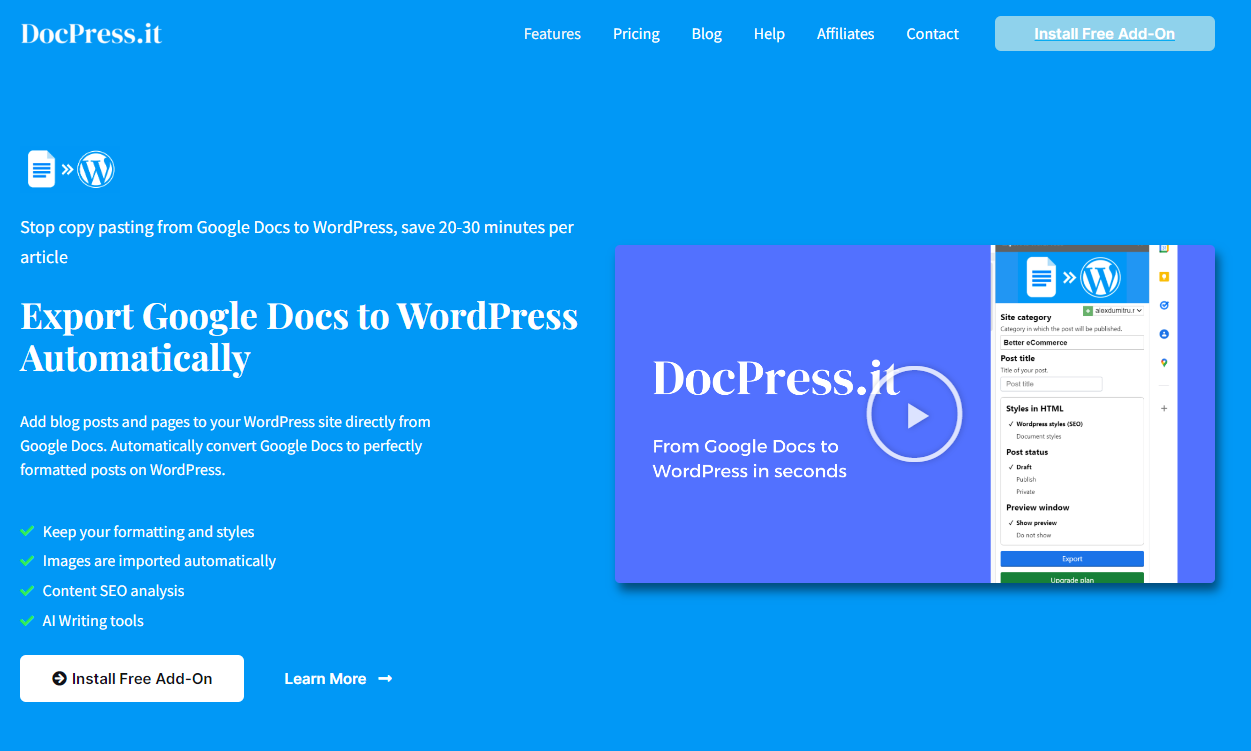 I Built A Tool That Makes It Easy To Export Google Docs To WordPress