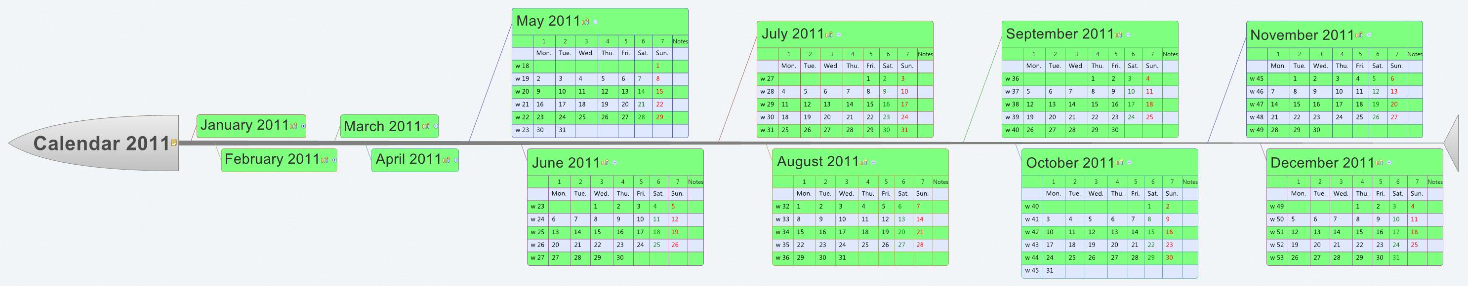 Calendar 2011 - XMind - Mind Mapping Software