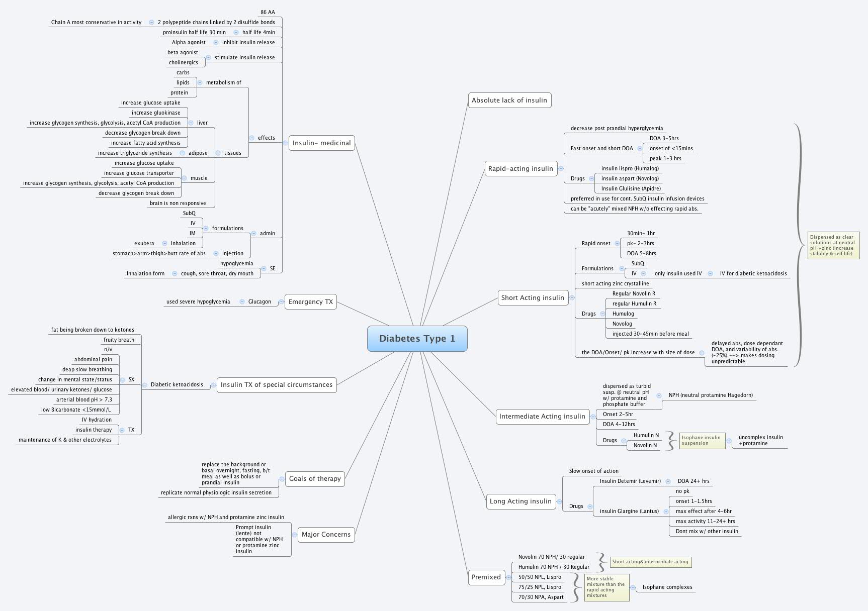 Diabetes Type 1 - XMind - Mind Mapping Software