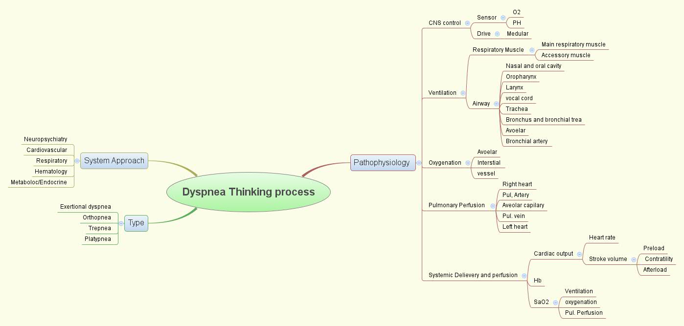 Dyspnea Thinking process - XMind - Mind Mapping Software