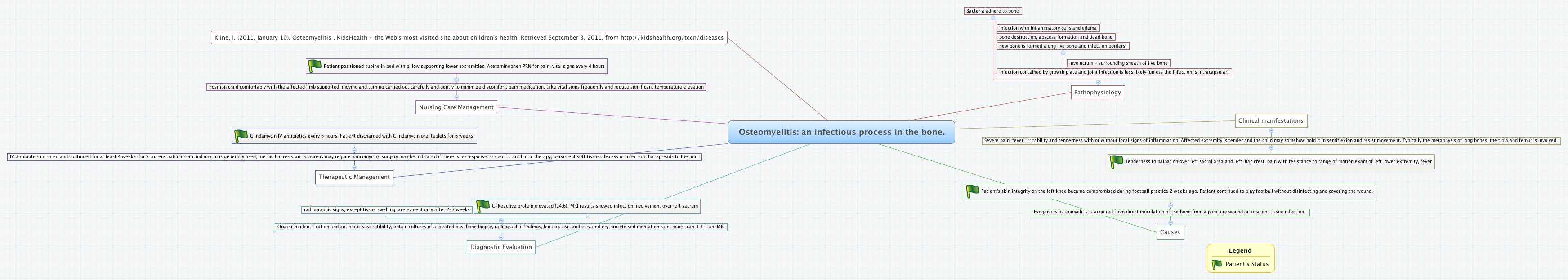 Osteomyelitis: an infectious process in the bone. - Xmind - Mind ...