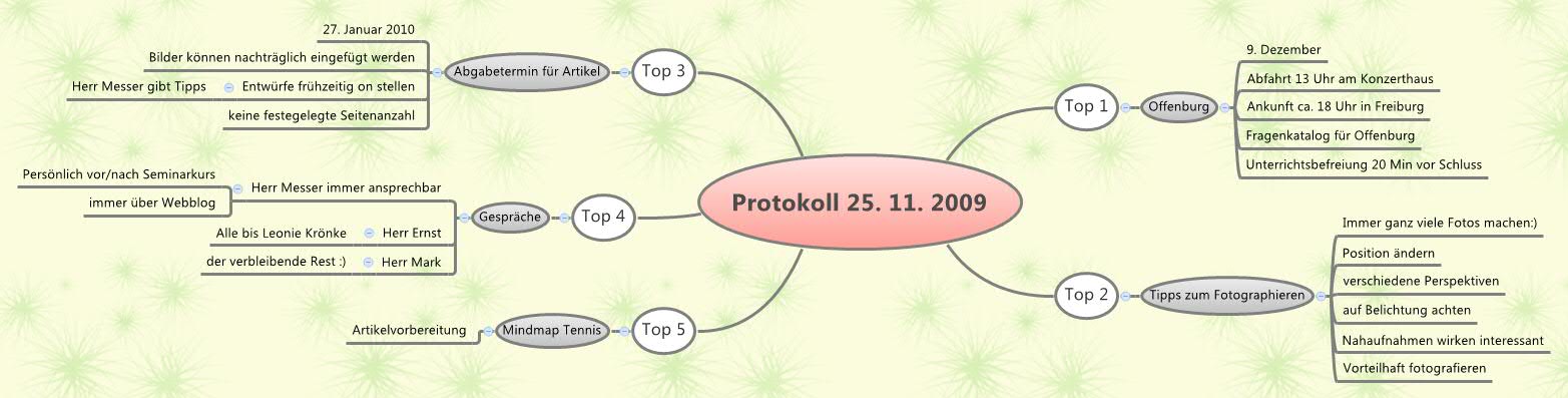 Protokoll 25. 11. 2009 - Xmind - Mind Mapping App