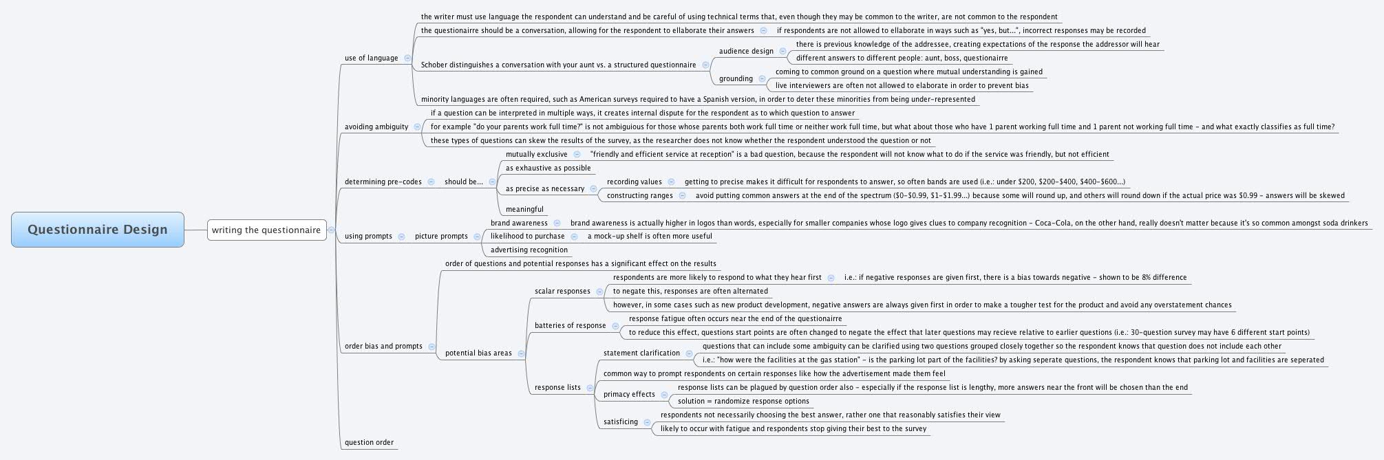 Questionnaire Design | Nathan Winklepleck - Xmind