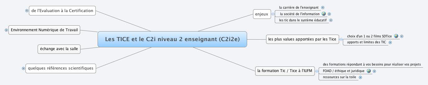 Les TICE et le C2i niveau 2 enseignant (C2i2e) - Xmind - Mind Mapping App