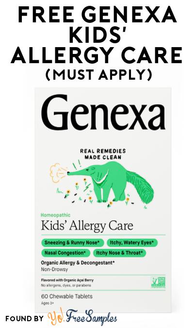 FREE Genexa Kids' Allergy Care At Social Nature (Must Apply)