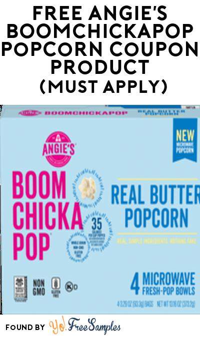 FREE Angie's BOOMCHICKAPOP Popcorn Coupon Product From Viewpoints (Must ...