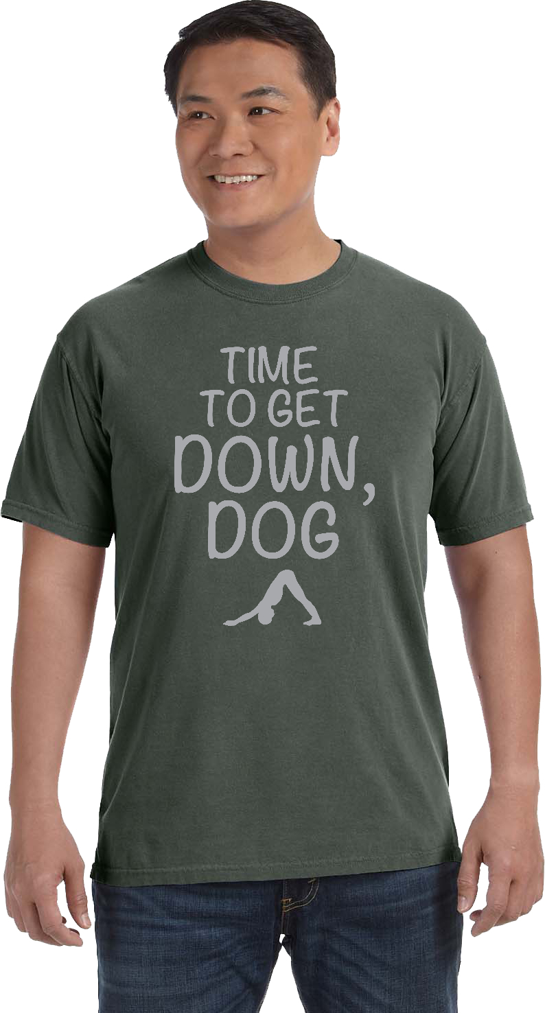It's Time to Get Down, Dog Pigment Dye Yoga Tee Shirt | eBay