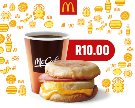 Munch on a delicious Egg McMuffin + small Coffee for only R10 on #NationalBreakfastDay ...