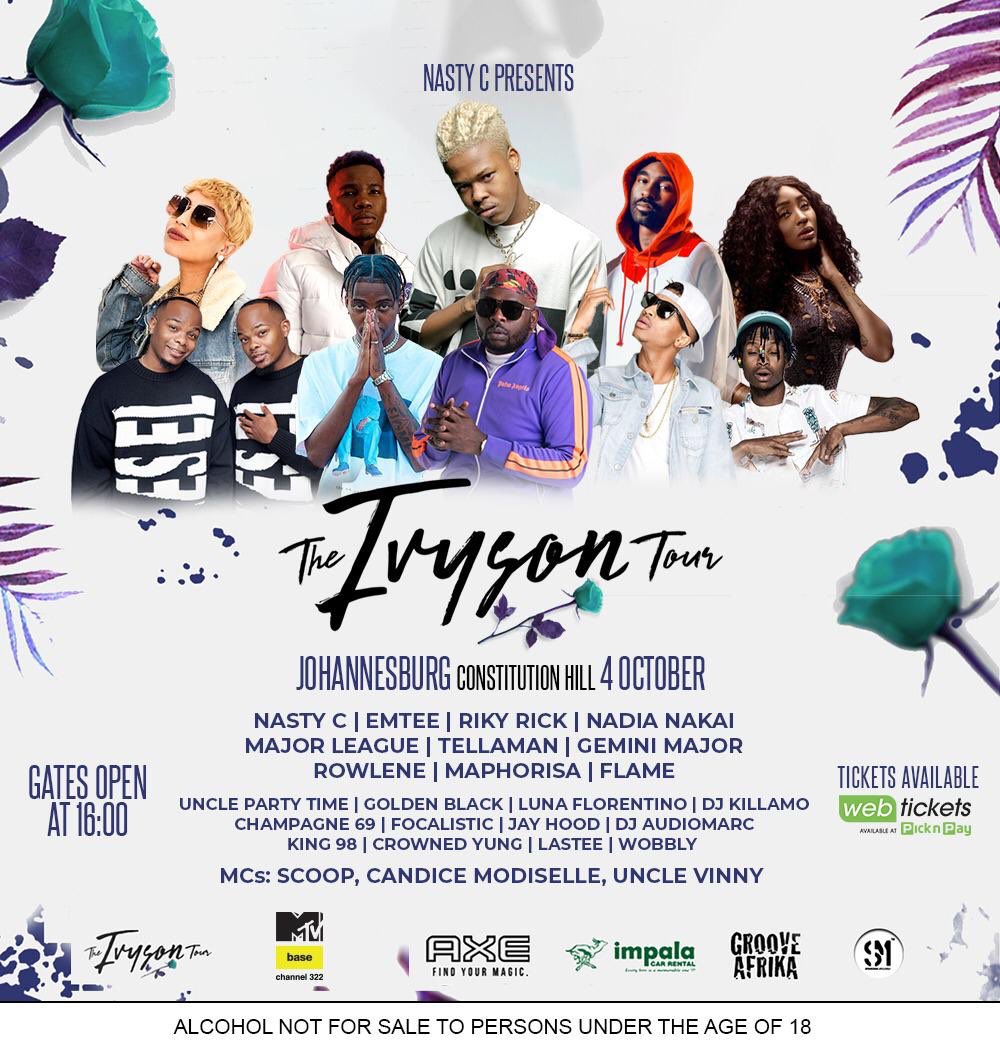 Nasty C's Ivyson Tour hits Joburg this weekend - YOMZANSI. Documenting ...