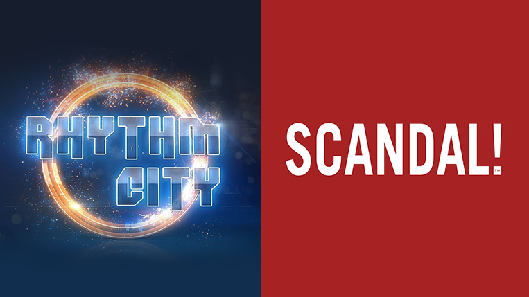 Rhythm City Logo Muziek En City Skyline Logo | Premium Vector