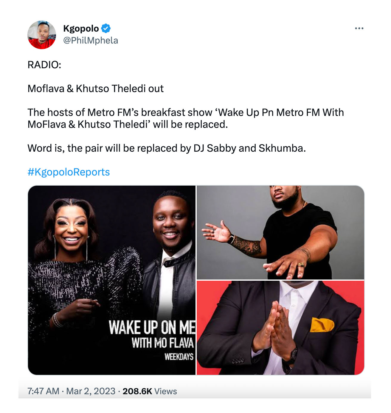 DJ Sabby and Skhumba Metro FM breakfast show