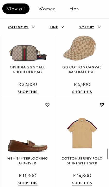 Gucci launches online store in South Africa