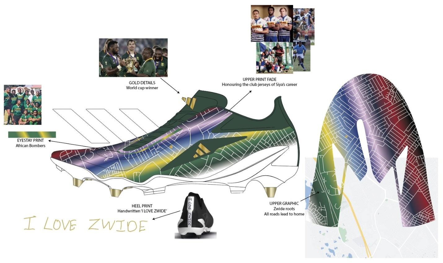 Siya Kolisi adidas RS15 rugby boot