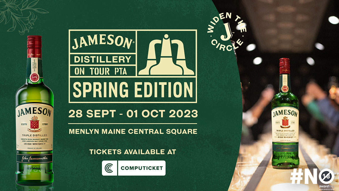 Jameson Distillery on Tour: 29 Sep - 1 Oct Pretoria
