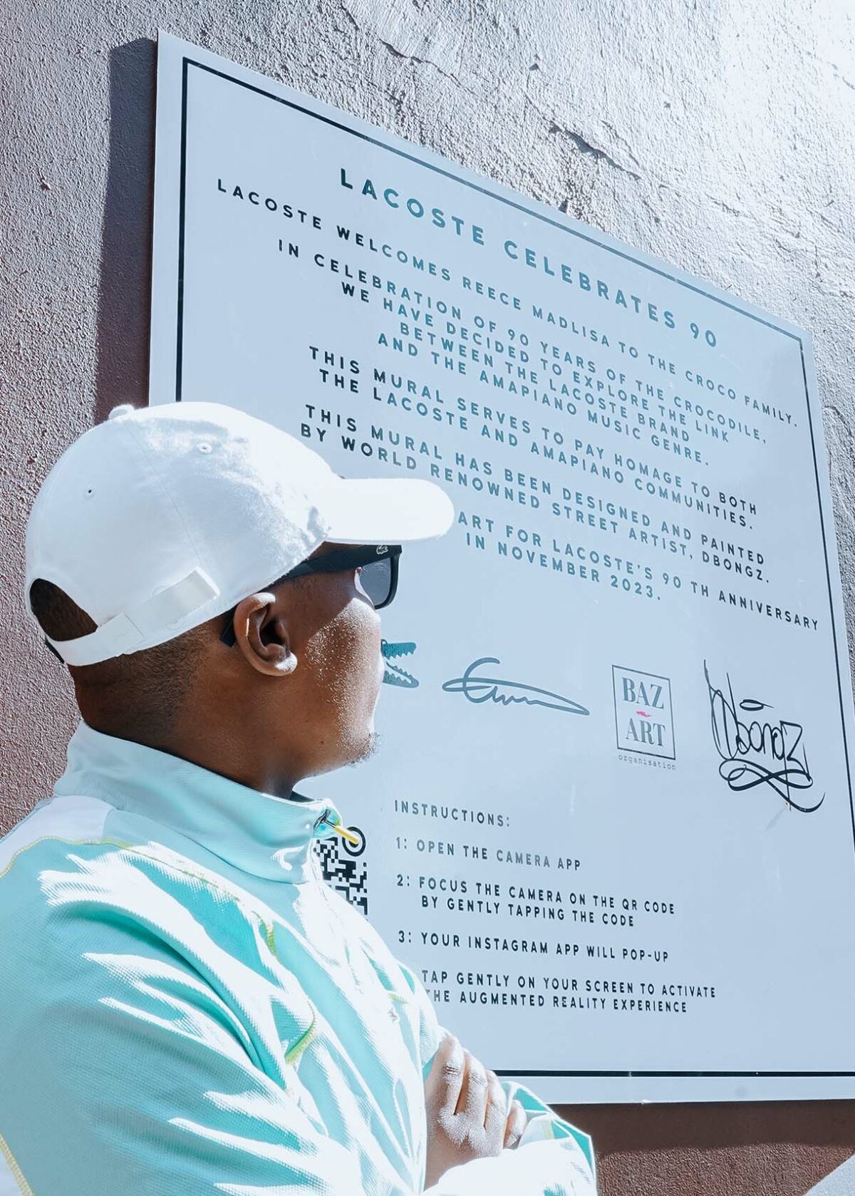 Lacoste welcomes Reece Madlisa to the family with a special mural