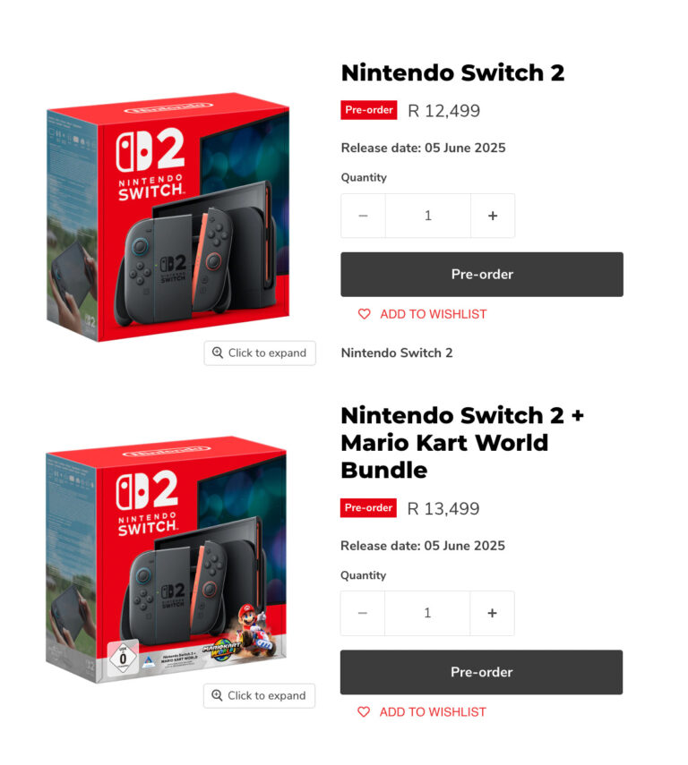 Nintendo announces Switch 2 pricing for South Africa