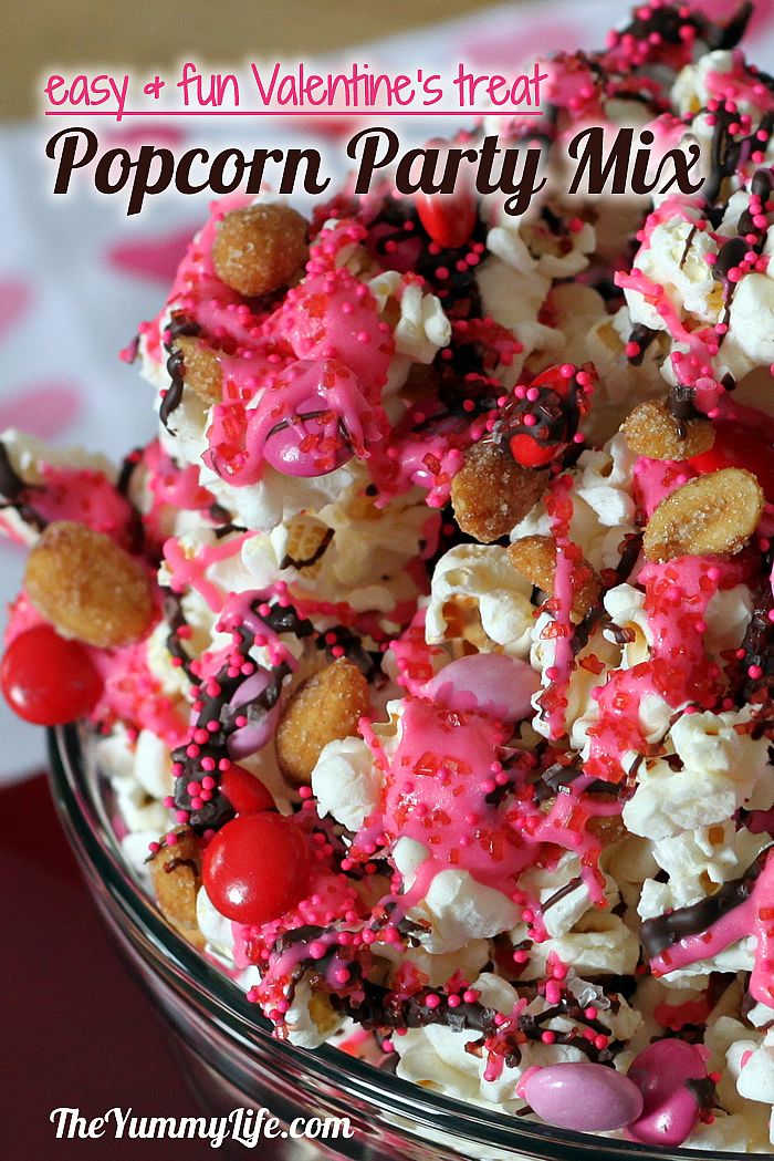 Pretty-in-Pink Popcorn Party Mix