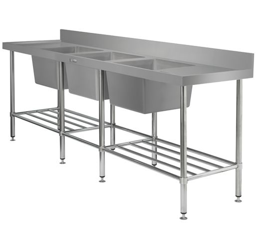 Triple Basin Stainless Steel Sinks | Industry Kitchens