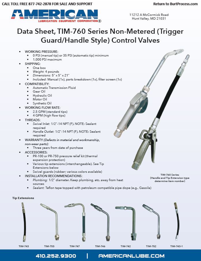 American Lube - Control Handles - Burt Process