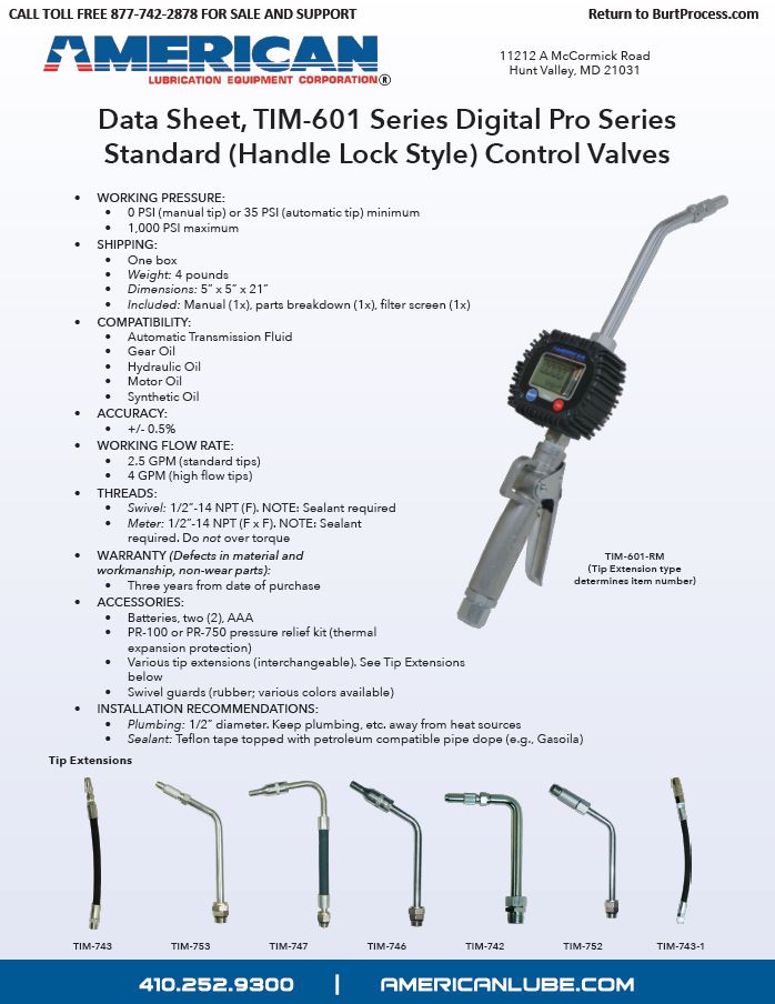 American Lube - Control Handles - Burt Process