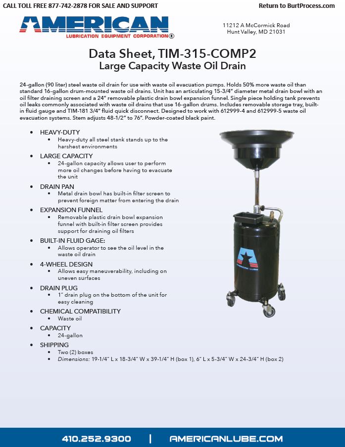 American Lube - Waste Oil Drains - Burt Process