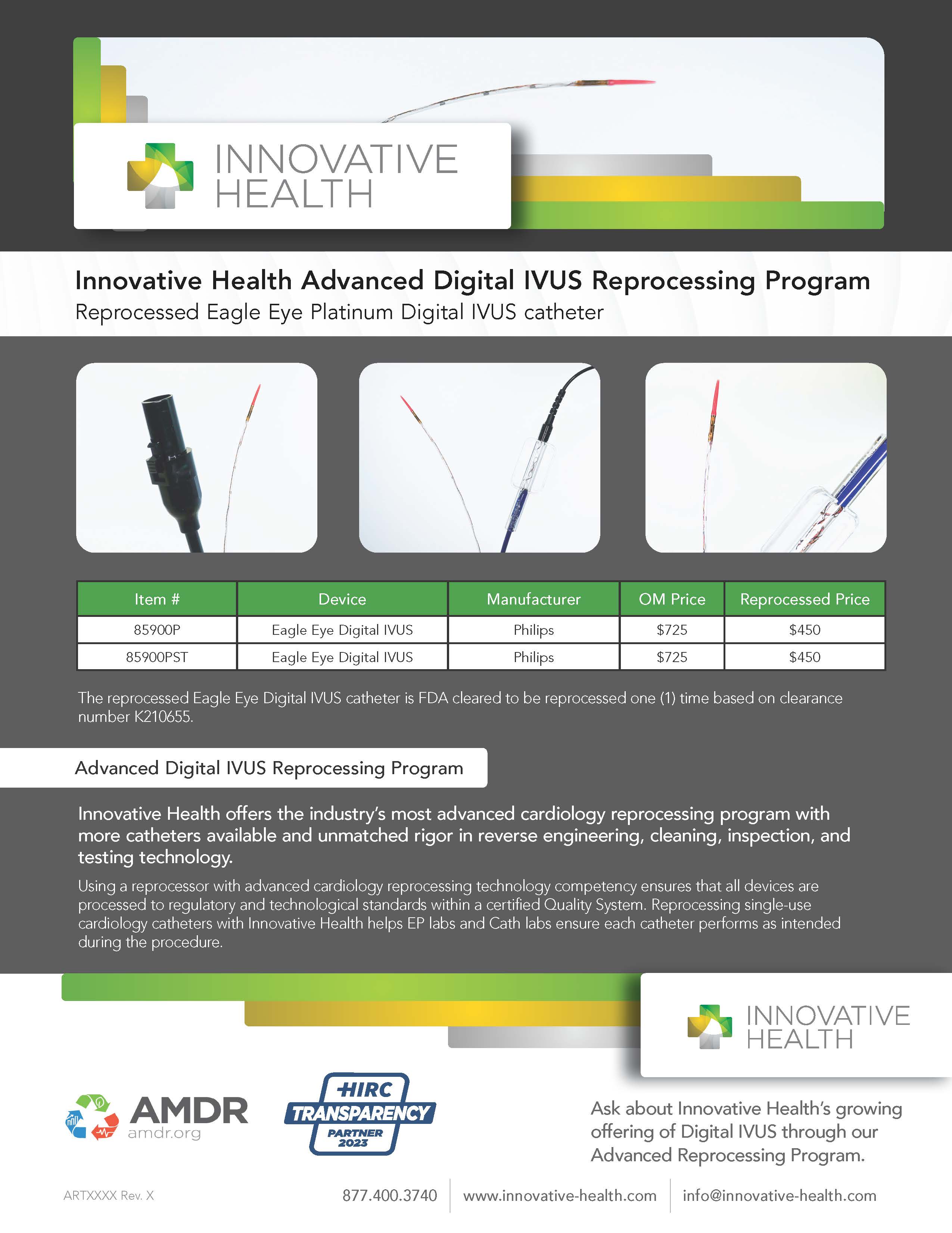 Reprocessed IVUS Catheters