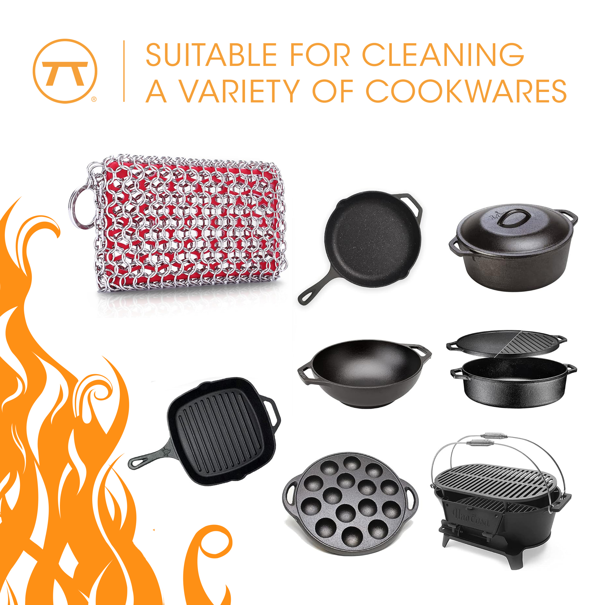 Target Cast Iron Frying Pan WLLHYF 3 Pack Pan Scraper Plastic Kitchen ...