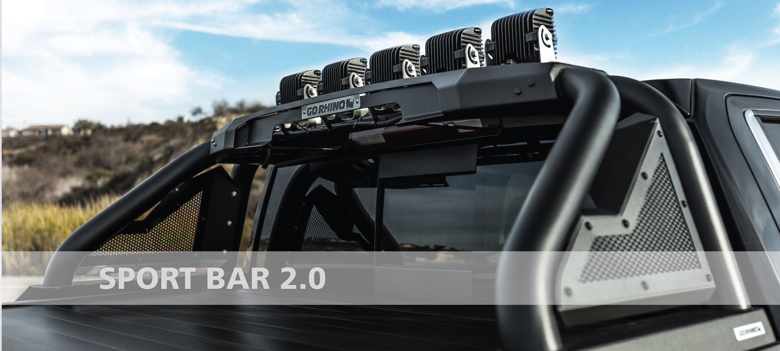Go Rhino Textured Black Sport Bar 2.0 Bed Rack - Dodge RAM | AutoEQ.ca