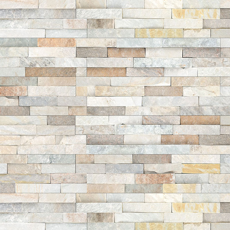 Rockmount Golden White Quartzite Stacked Stone Ledger Panels