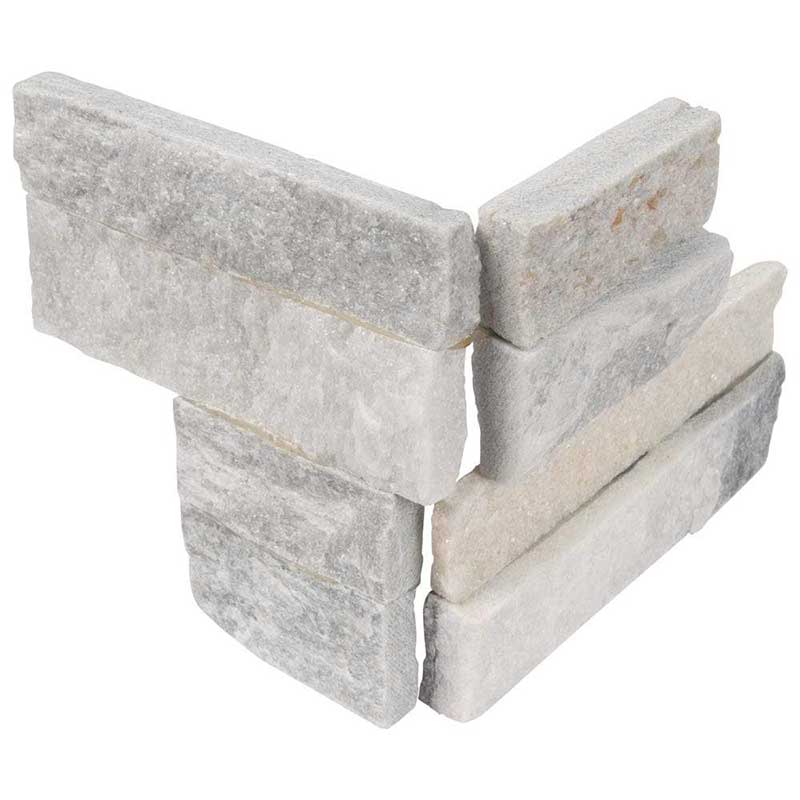 Alaska Gray Mini Marble Stacked Stone Ledger Panels - M-Series