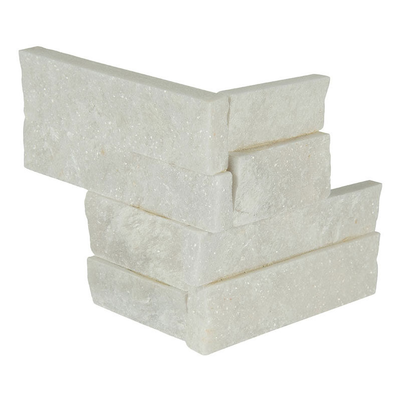 Arctic White Mini Marble Stacked Stone Ledger Panels - M-Series